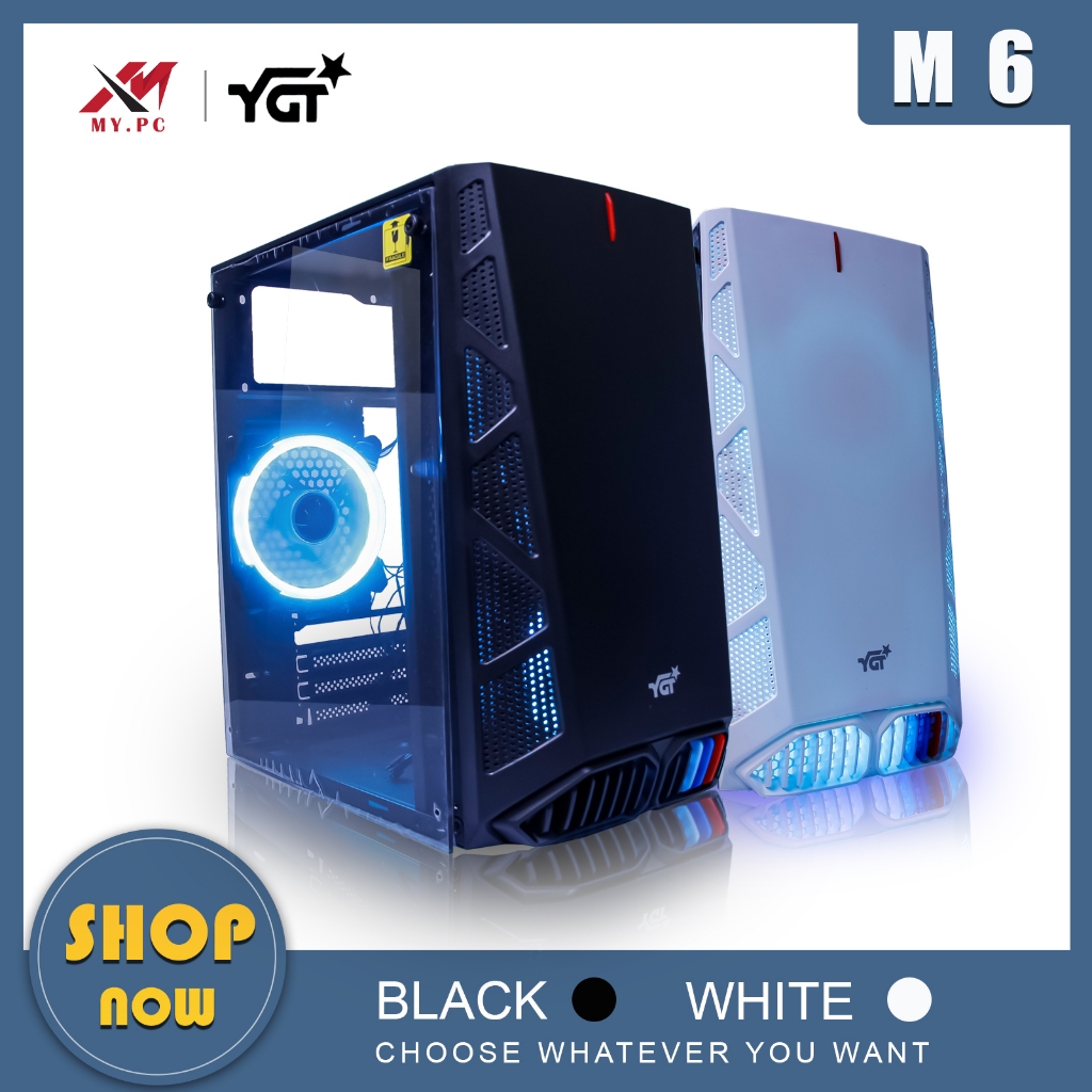 YGT M6 BMW Black WHITE Tempered Glass Gaming PC/ Desktop Case M-ATX ...