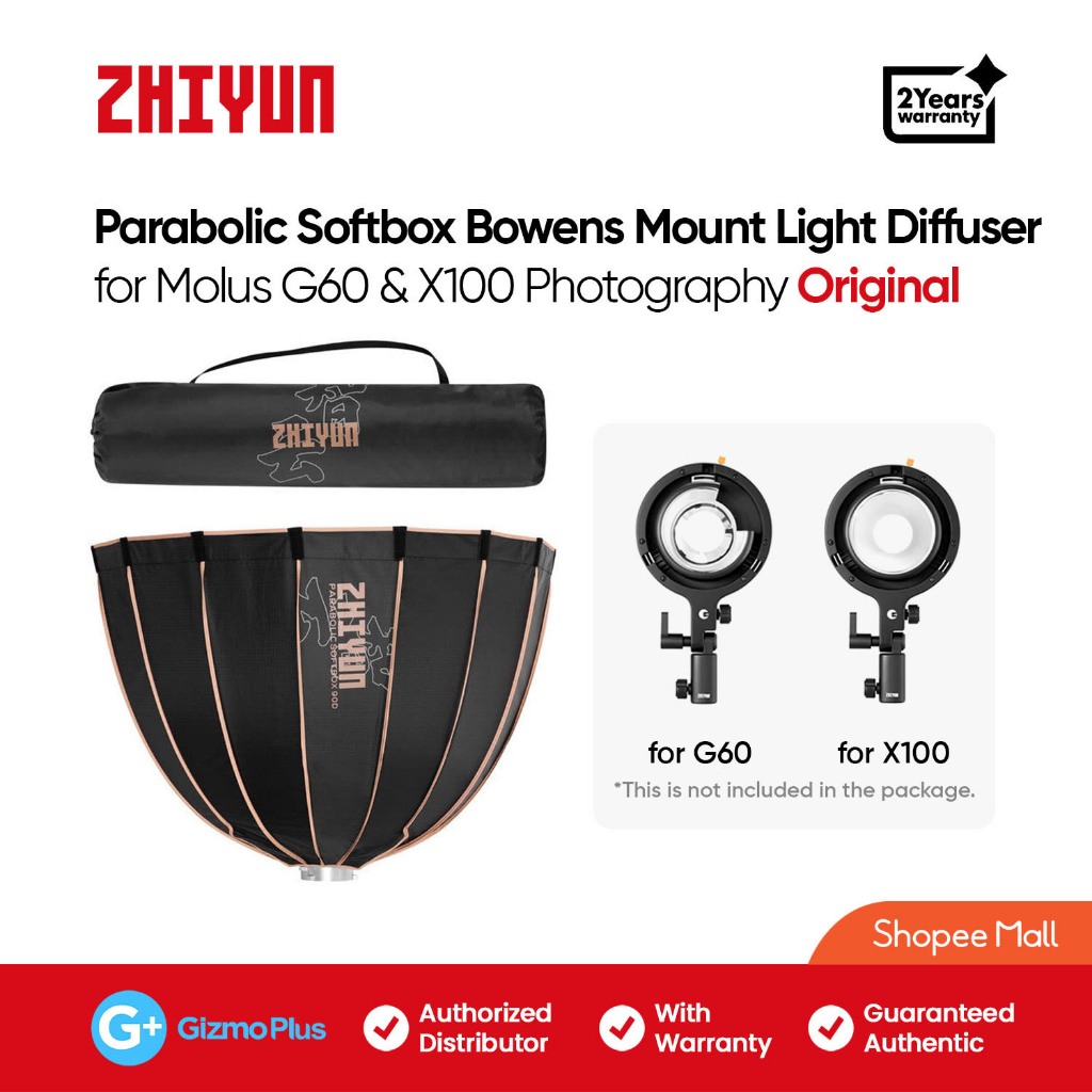 Zhiyun Parabolic Softbox Bowens Mount Light Diffuser for Molus G60 ...