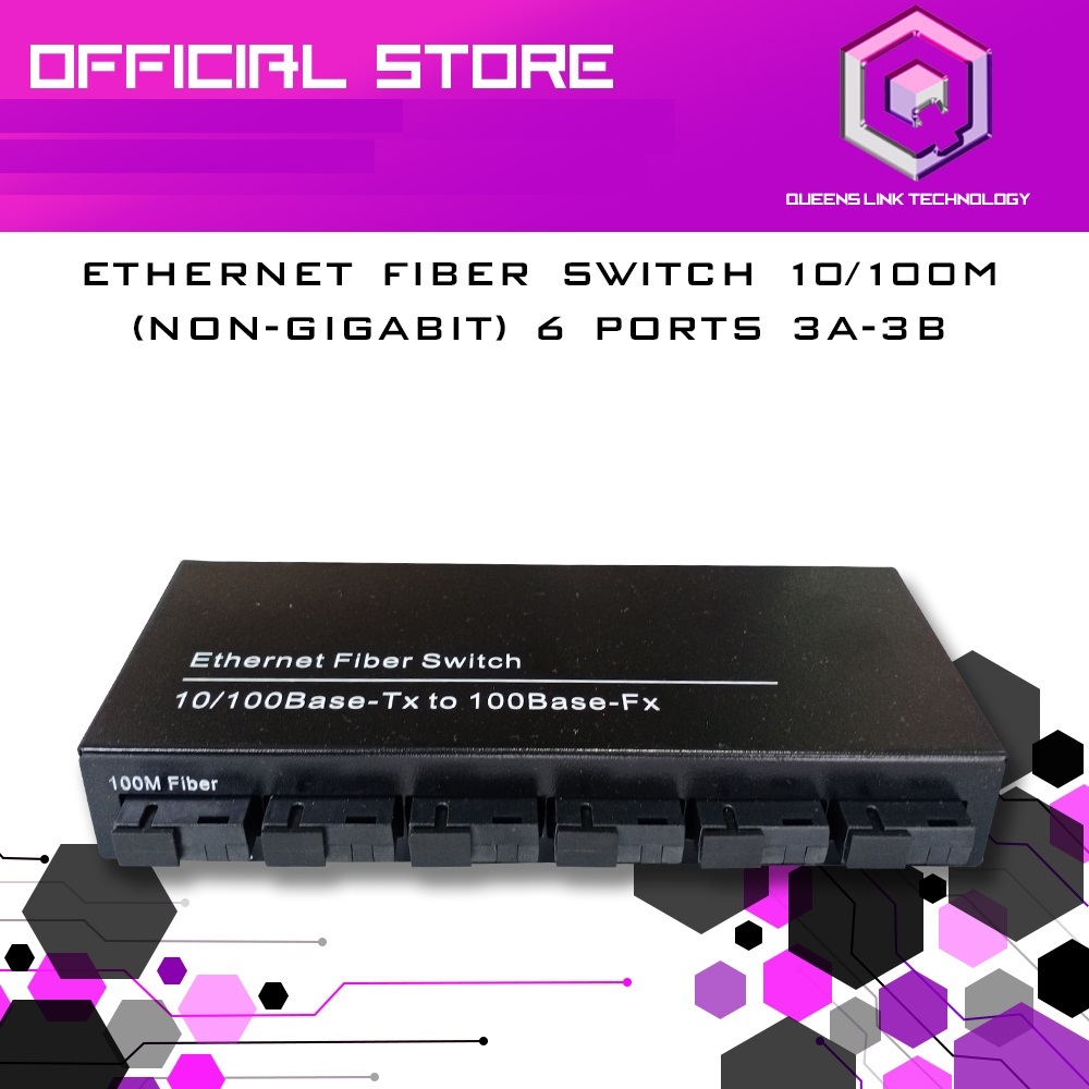 6 PORTS ETHERNET FIBER SWITCH 10/100M (NON-GIGABIT 3A-3B) | Shopee ...