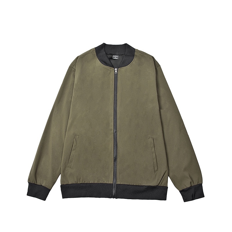 Men and women bomber jackets casual jacket simple solid color casual ...