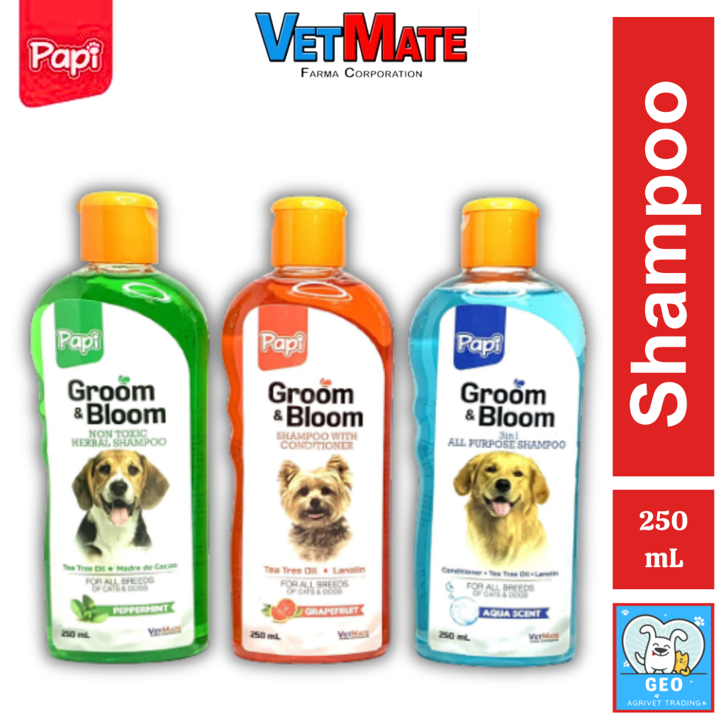 [GEO AGRIVET] PAPI Groom and Bloom Shampoo 250ml for Pet / Para sa Aso ...
