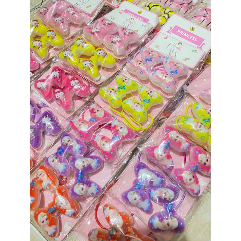 ponytail pambata cute designs 5 pairs per card | Shopee Philippines