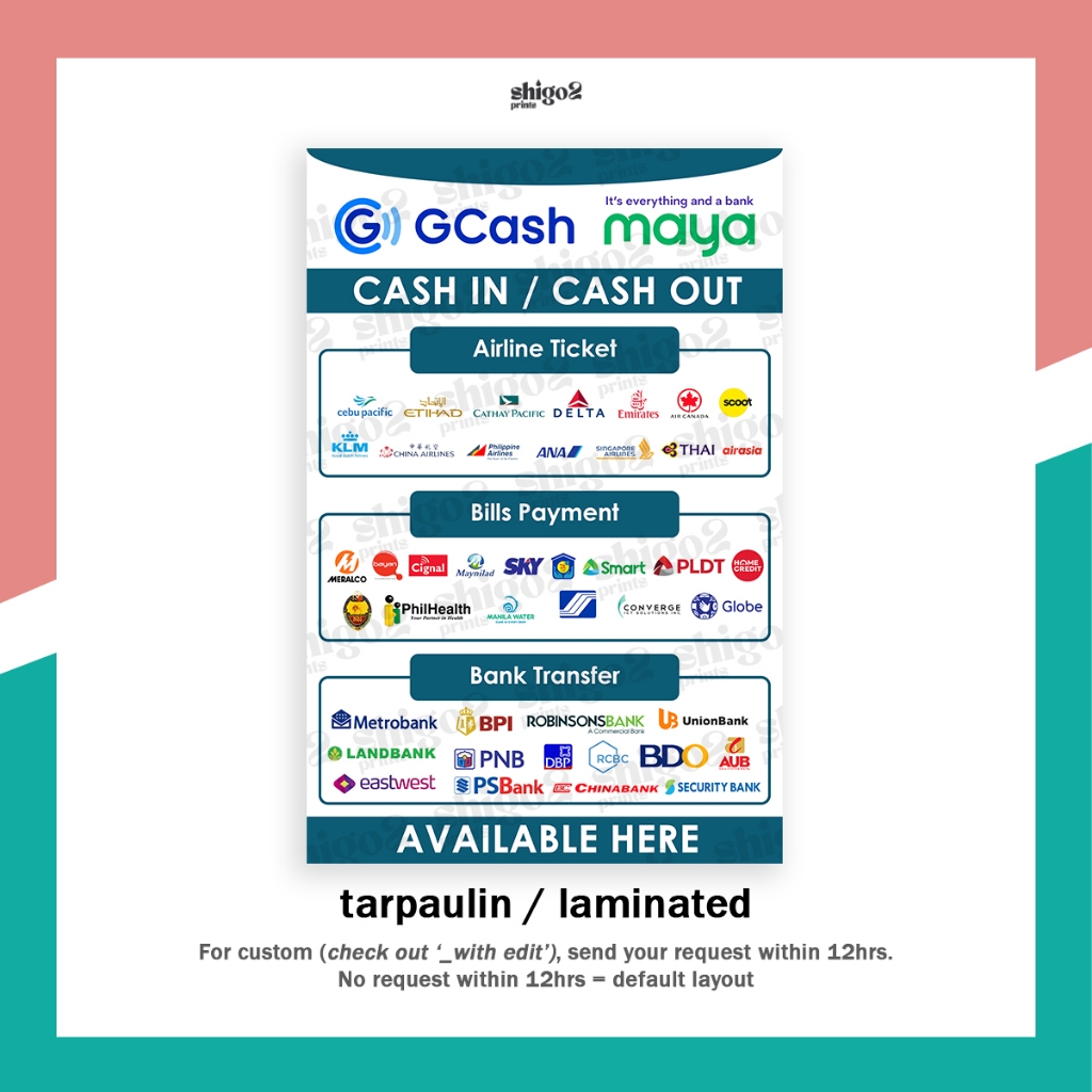 Blue Gcash Maya All-In-One Bills Payment Business Tarpaulin and ...