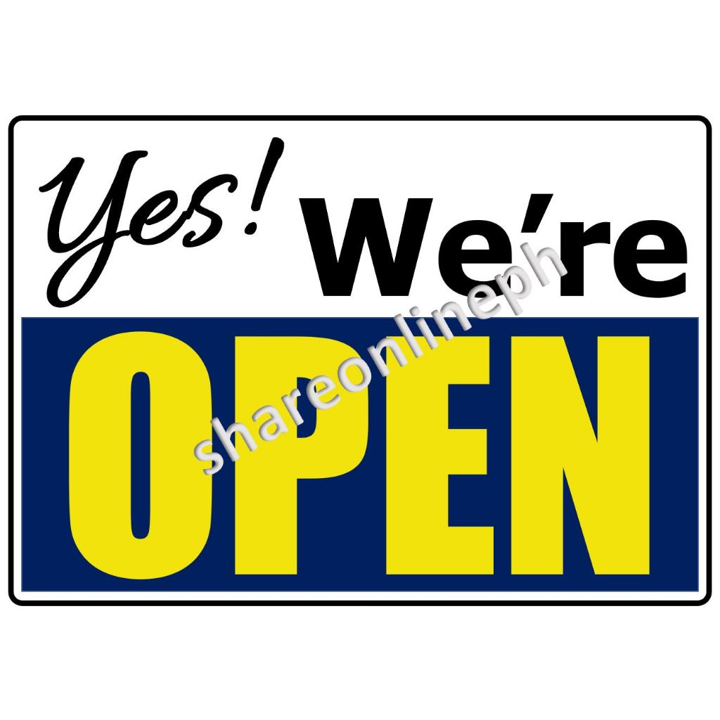 Open Signage Yes Were Open Come In Laminated Signages | Shopee Philippines