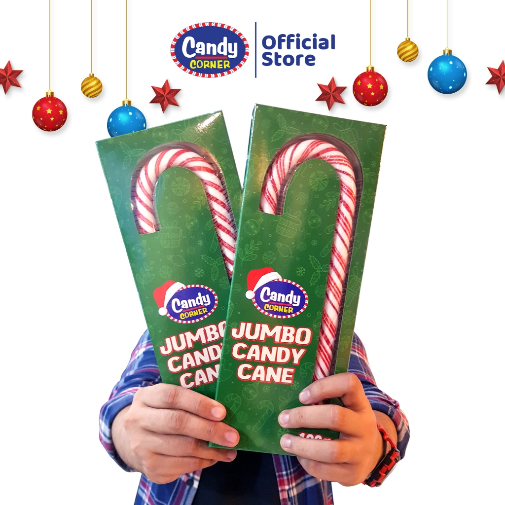 Candy Corner Jumbo Christmas Peppermint Candy Cane 100g | Shopee ...