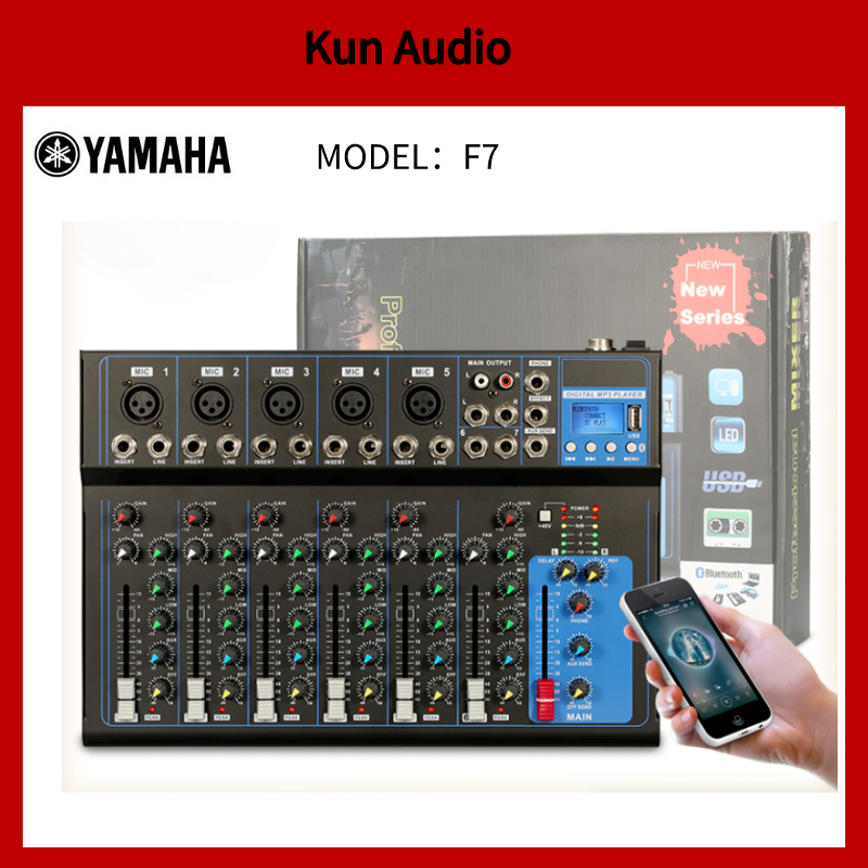 Yamaha F7-USB Audio Mixer Original With Bluetooth USB 7 Channel For DJ ...