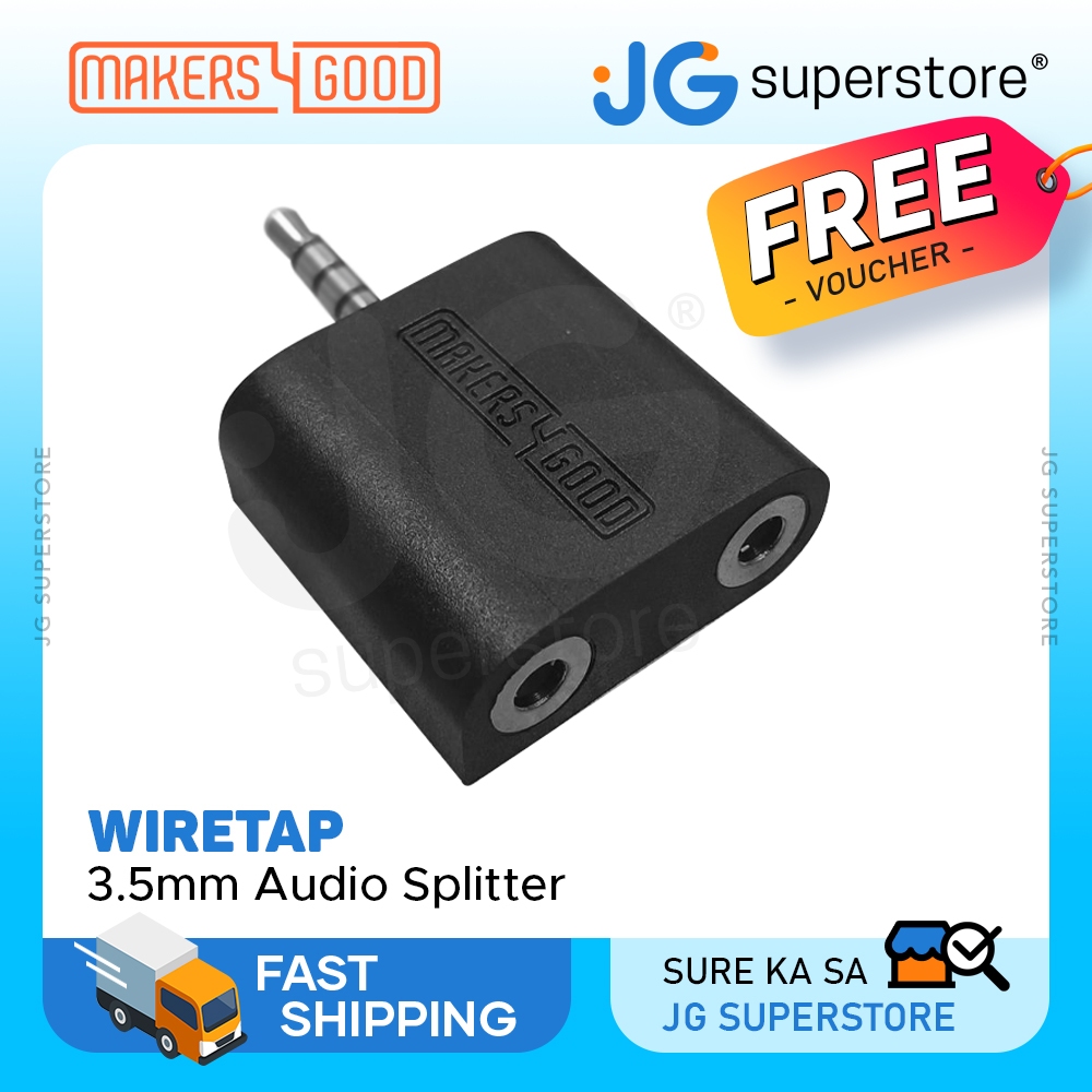 Makers4Good Wiretap 3.5mm Male to 2 Female TRRS Headphone Mic Audio ...