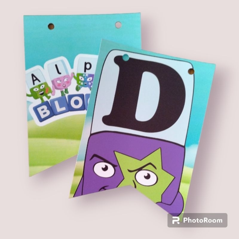 AlphaBlocks Theme Birthday Party Banner Cake Cupcake Topper Decoration ...