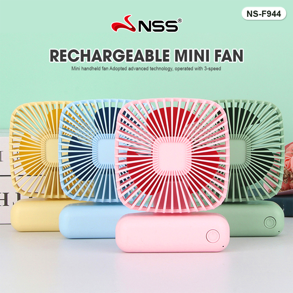 NSS Rechargeable Mini Fan USB Charge 800mAh Handy Fan Small Portable ...