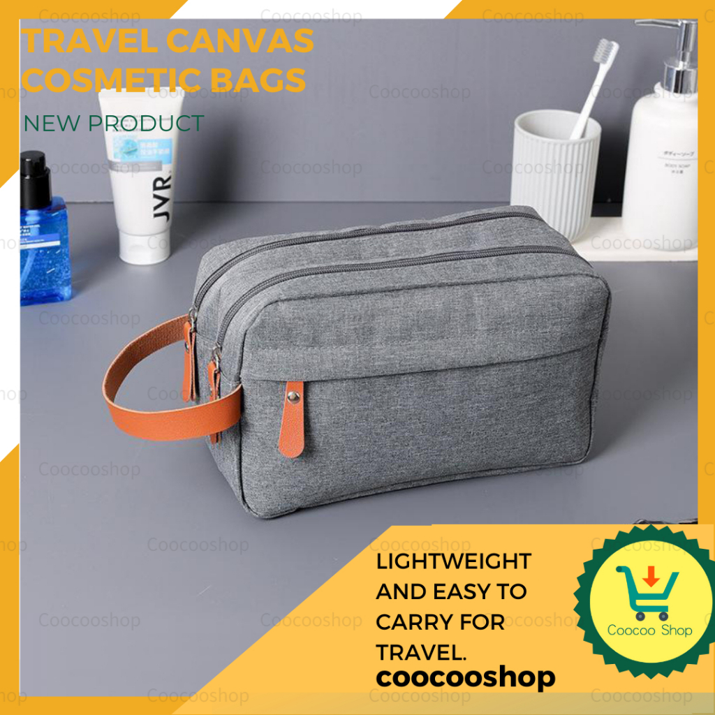 Toiletry Storage Handbag Canvas Cosmetic Shower Bag Travel Make Up Dopp ...