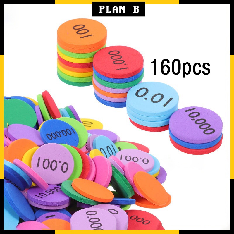 160pcs Math Counters Chips Children Place Value Discs Game Tokens Chips ...