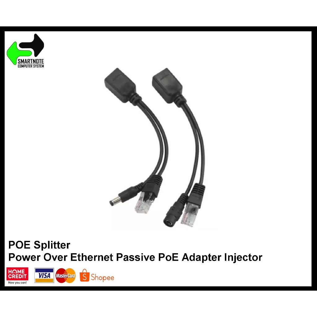 Allan POE Splitter / Power Over Ethernet Passive PoE Adapter Injector ...