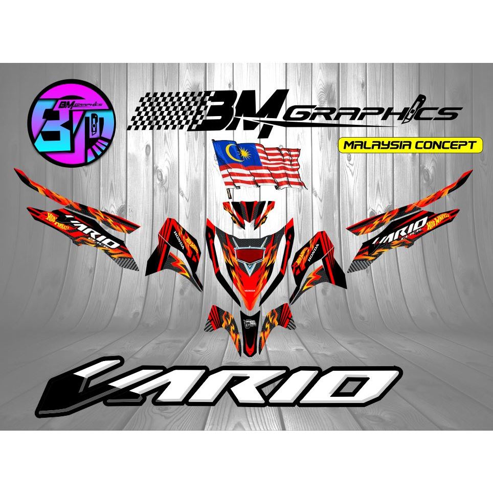click 125 vario x hotwhweel full decals | Shopee Philippines