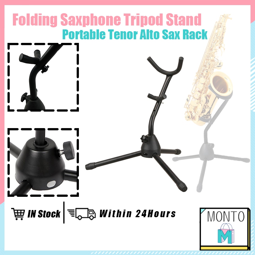 Portable Folding Saxophone Stand Tenor Alto Sax Rack Tubular ...