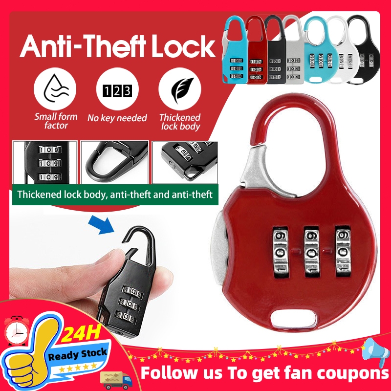 Dial Digits Code Number Password Combination Padlock Anti-theft Backpack Zipper Padlock Luggage ...