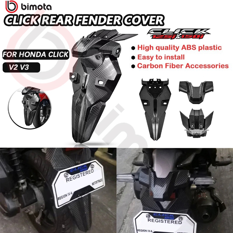 Bimota Honda Click Rear Fender Cover 3-In-1 Set Trim Carbon Fiber For ...