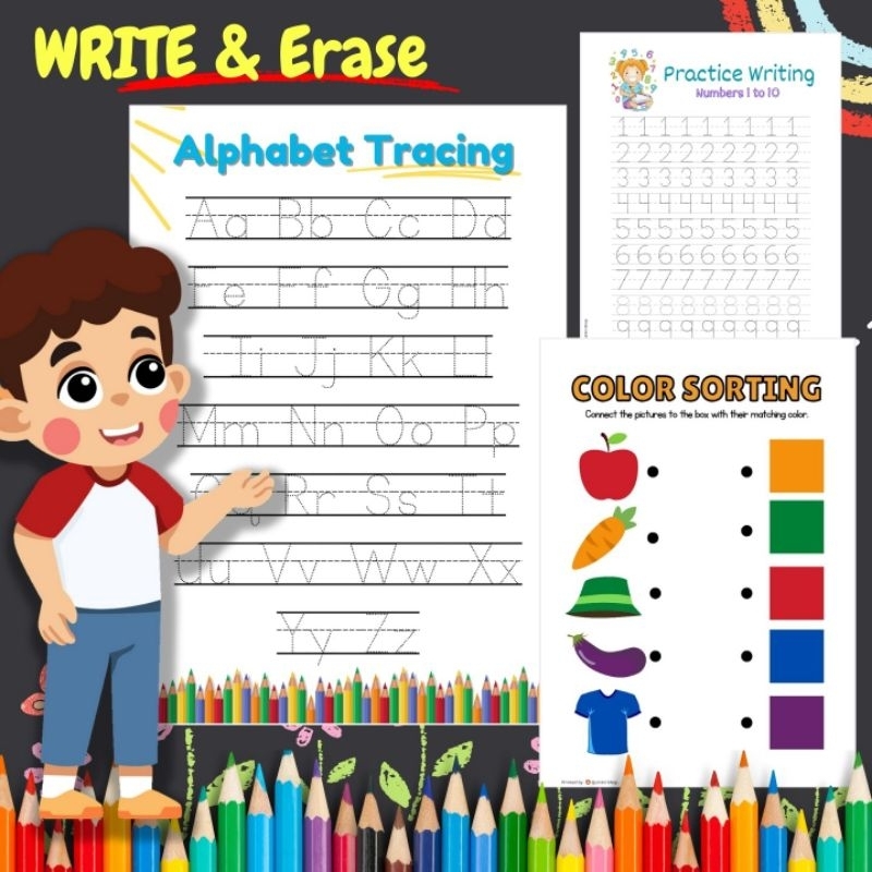 Laminated Write and Erase - Tracing and Matching - A4 Size (Ships 1-2 ...