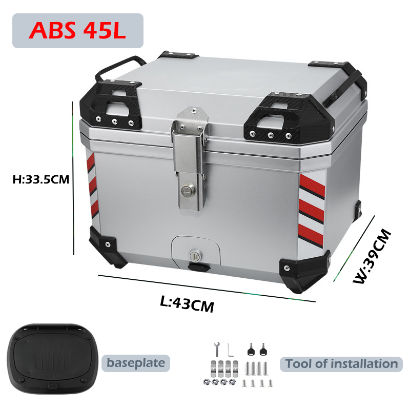 Top box for motorcycle alloy top box 45 liters large-capacity trunk PP ...