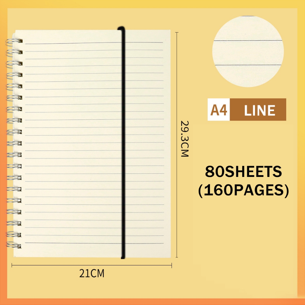 A6 A5 B5 A4 Coil Notebook 160pages Notebook Grid/Line/Blank Spiral Notebooks Sketch Book ...
