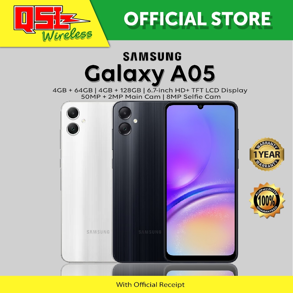 Samsung Galaxy A05, 4GB + 64 | 4GB + 128GB | Shopee Philippines