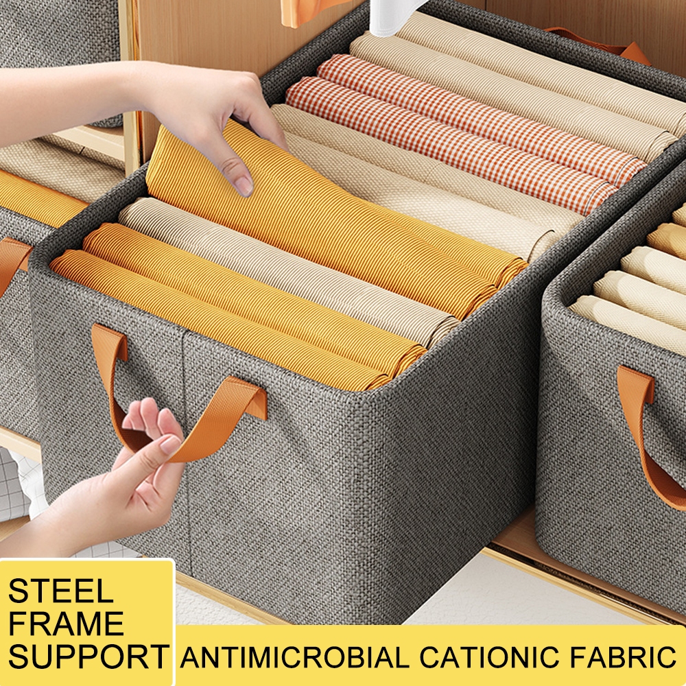 With steel frame Stackable Foldable Wardrobe Closet Organizer ...