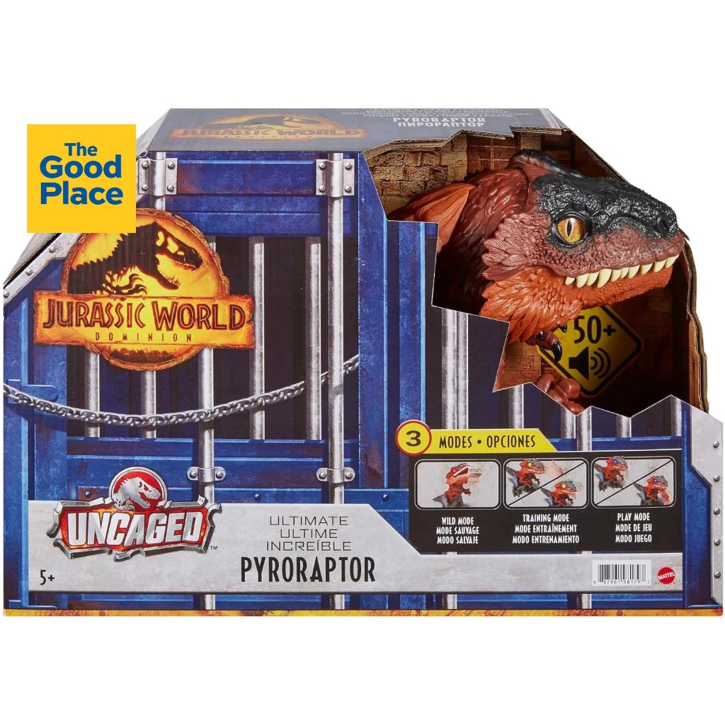 MATTEL Jurassic World Dominion Uncaged Ultimate Pyroraptor, Interactive ...