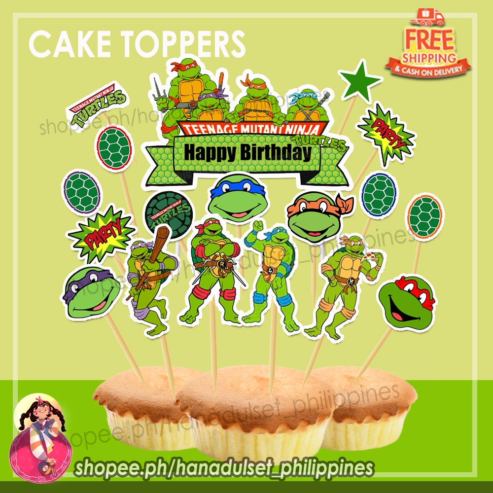 Ninja Turtles Cake Topper SET Happy BIrthday | Shopee Philippines