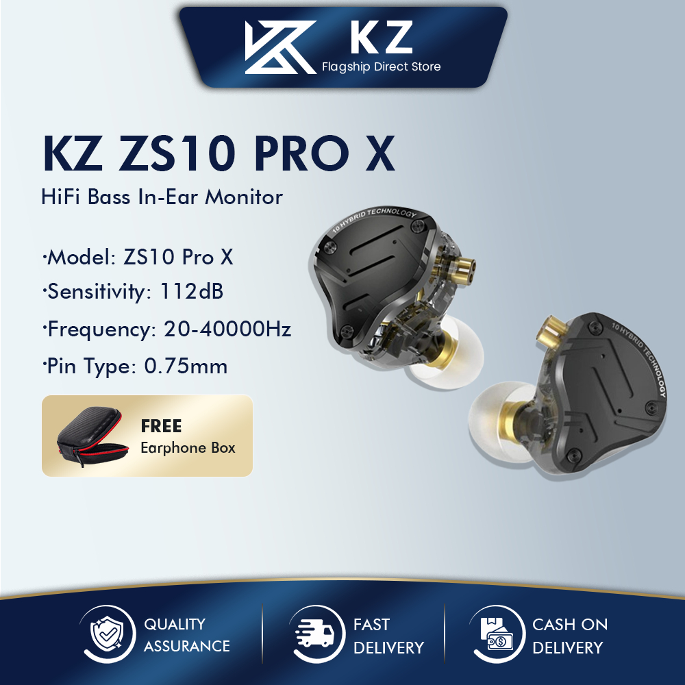 KZ ZS10 Pro X In Ear Wired Earphones Monitor Headphones Sport Noise ...