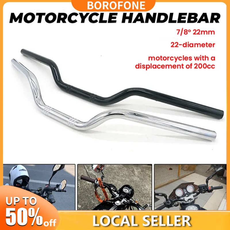22MM Universal Motorcycle Refit Handlebar Retro Black Modified Handle ...