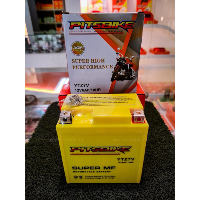 Pitsbike Battery w/ Voltmeter Digital 4L 5L 5A Ytx7V Xrm / aerox / Mio ...