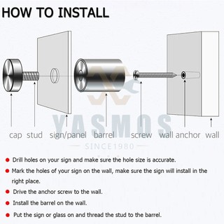 1PC Stainless Stand Off Bolt Signage Bolt Mount Advertising Bolt ...