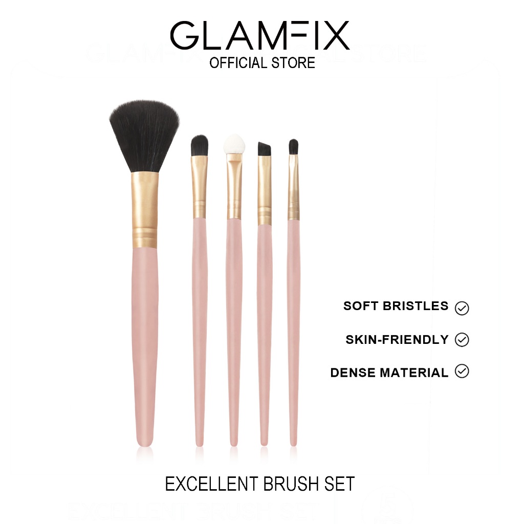 GLAMFIX Excellent Brush Set- Makeup Brush Set Eyeshadow Eyebrow Powder ...