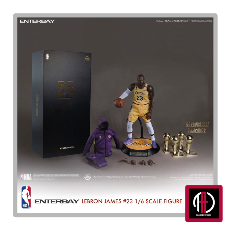 NBA x Enterbay LA Lakers #23 LeBron James Real Masterpiece 1/6 Scale ...