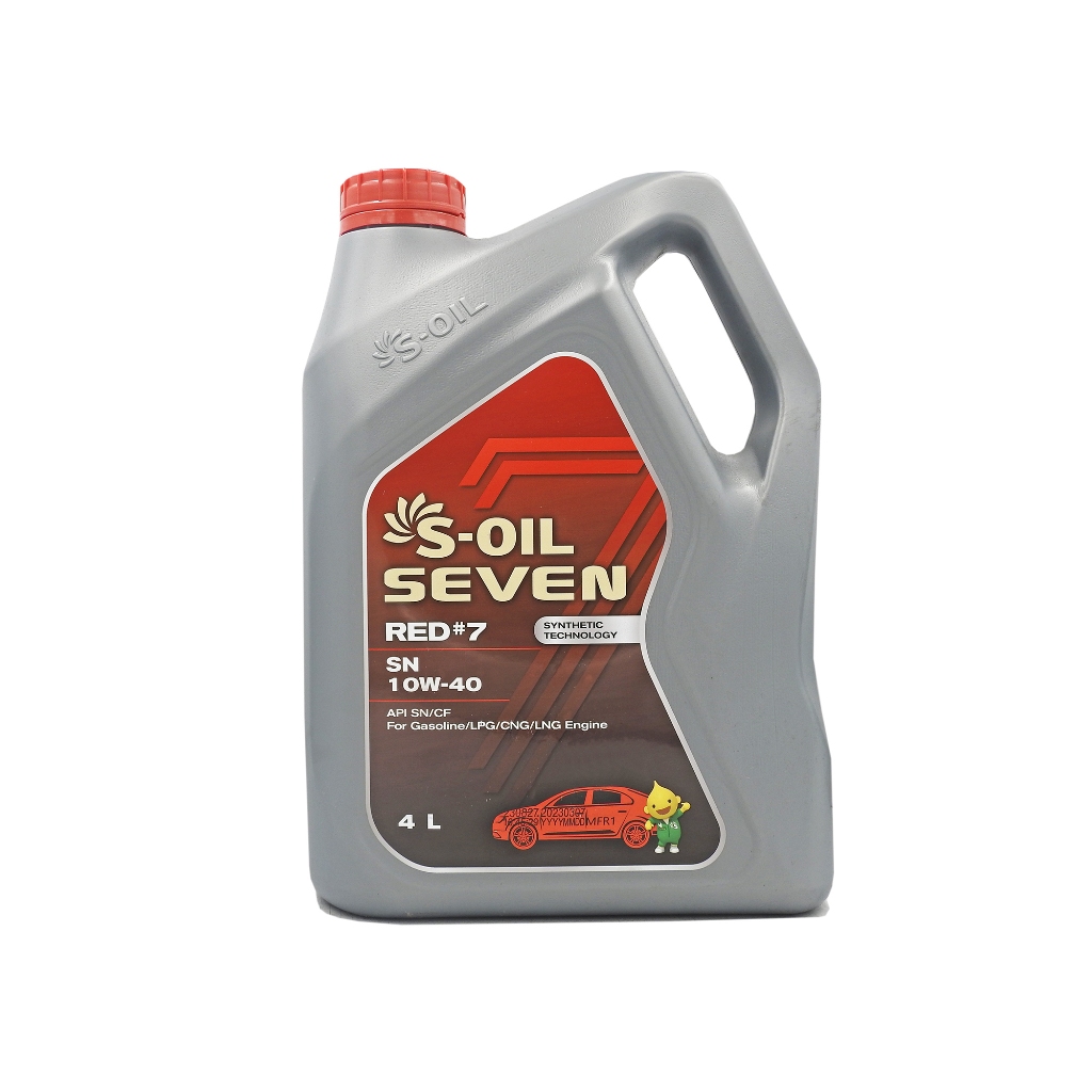 S-OIL SEVEN Red #7 10W40 SN Synthetic Technology Gasoline Engine Oil (4 Liters) | Shopee Philippines