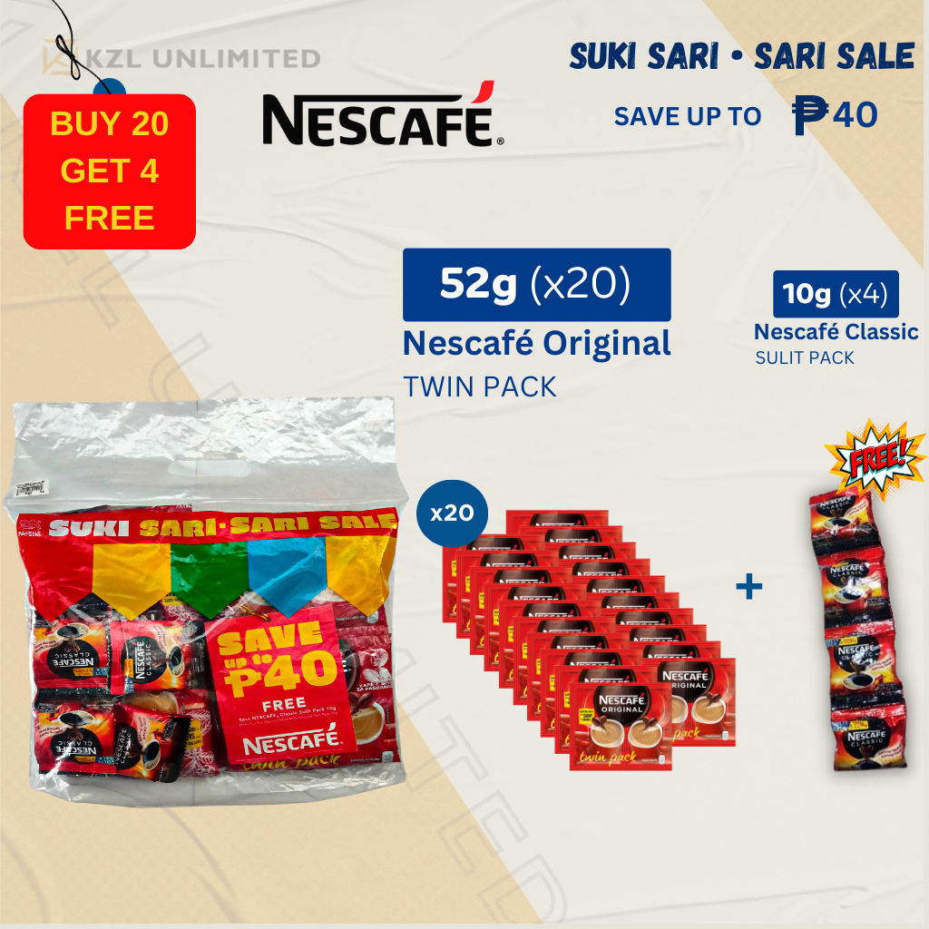 KZLU Buy 20 Get 4 Nescafe Original Twin Pack 52g x20 and Get Nescafe ...