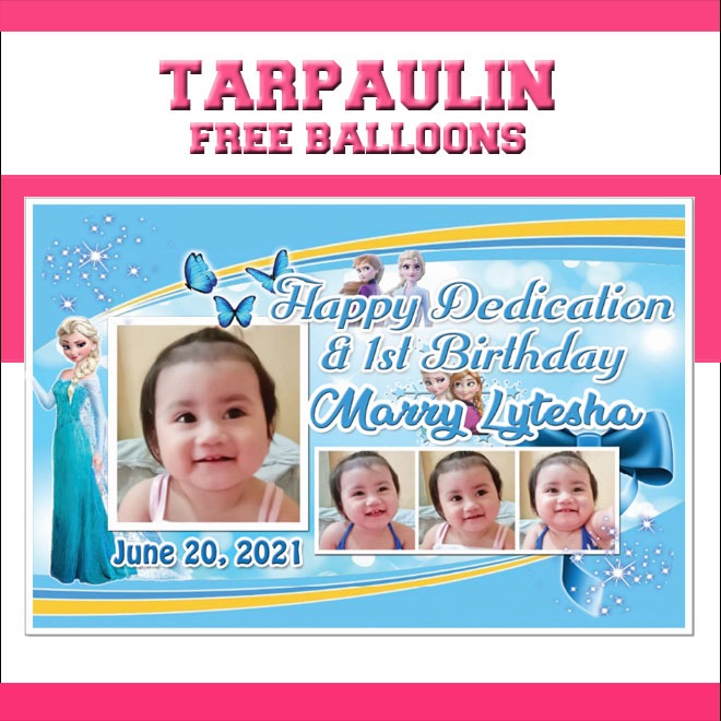 FROZEN-THEME FreeLayout Tarpaulin party decoration banner backdrop ...