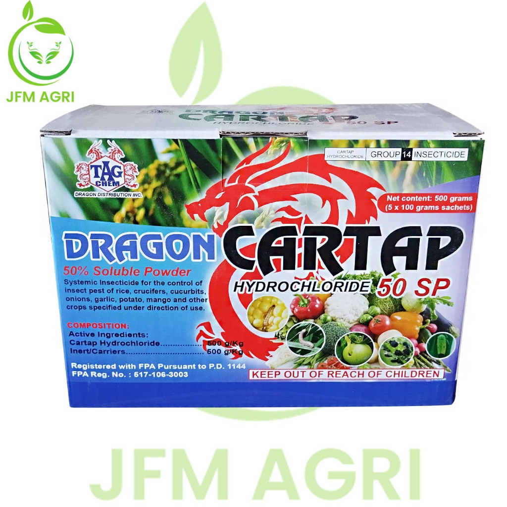 Dragon Cartap Systemic Insecticide TAGCHEM 1 Box (5x100 grams sachets ...