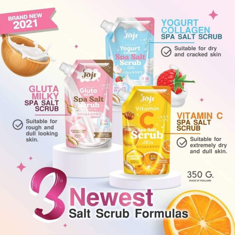 JOJI SECRET YOUNG YOGURT COLLAGEN / GLUTA MILKY SPA SALT SCRUB 350g ...