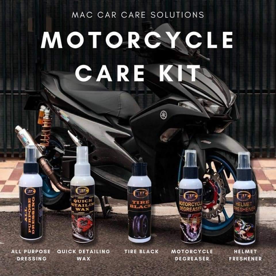 150ml Motorcycle Care Kit - Dressing / Wax / Tire black / Degreaser ...