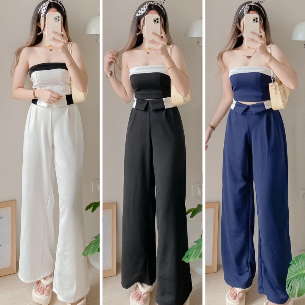 JANAH COORDINATES - TUBE TOP AND STRAIGHT CUT PANTS TWO TONED TERNO ...