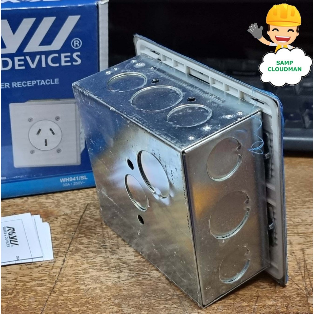 Royu 30A 220V Flush Mount Range Outlet with Stainless Plate and Metal ...