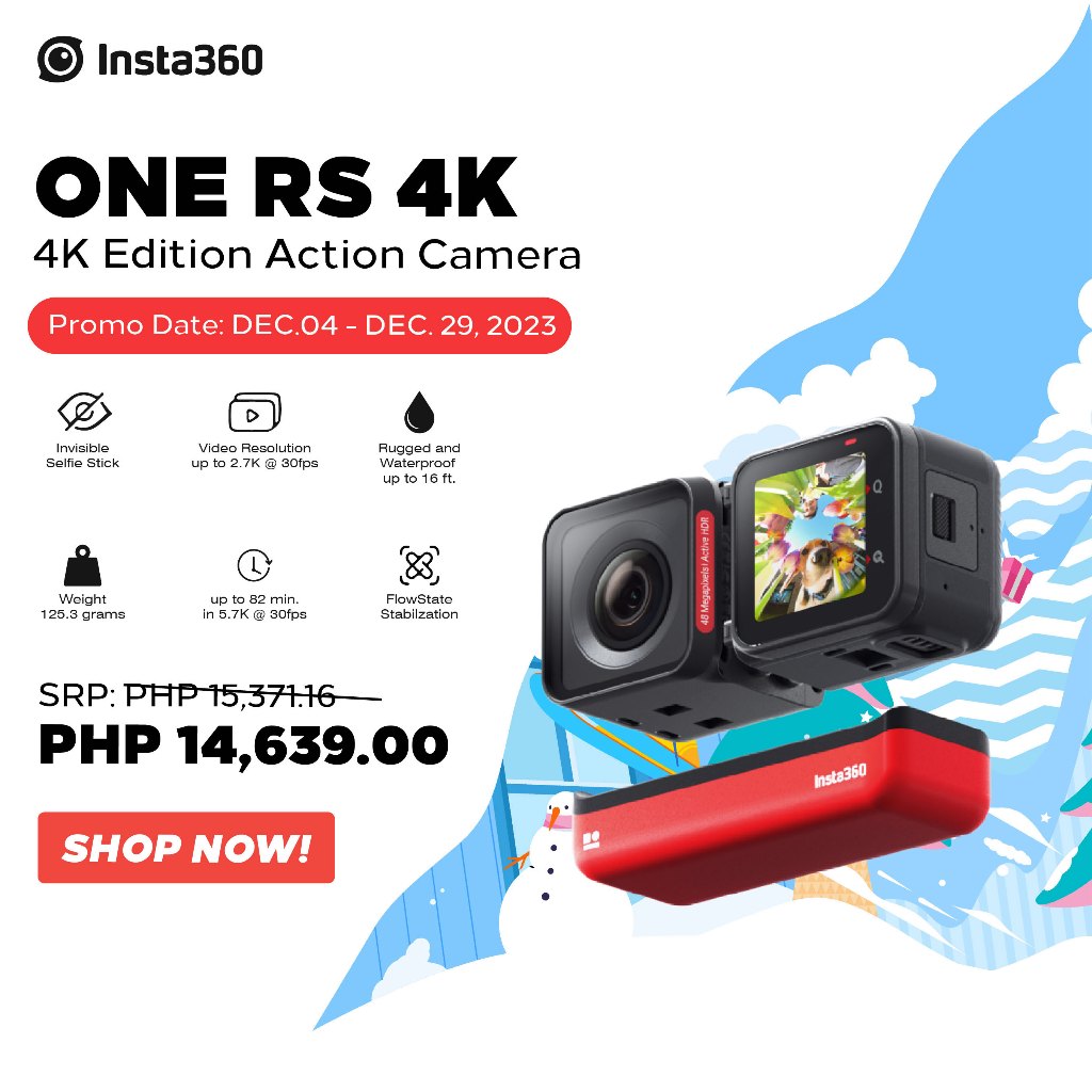 Insta360 One RS 4K Edition Waterproof Action Camera with FlowState ...