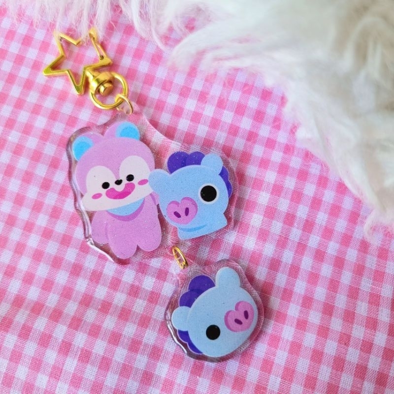 BT21 Mang Linked Glitter Epoxy Keychains | Shopee Philippines