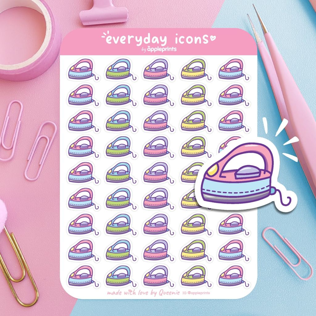 Iron Clothes Reminder Matte BuJo Planner Stickers - A36 | Shopee ...
