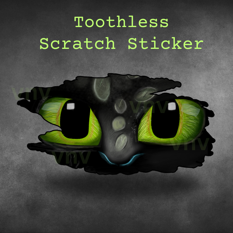 Toothless Eyes Scratch Vinyl Sticker for tumbler, laptop, phone case ...