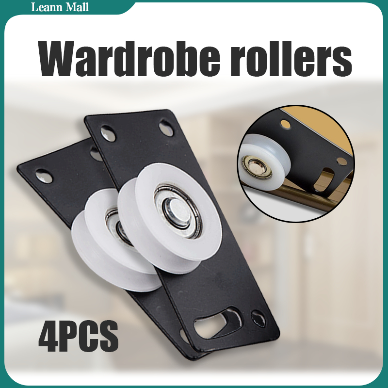 4 Set Durable Closet Hanging Concave Pulley Caster Wardrobe Cabinet ...