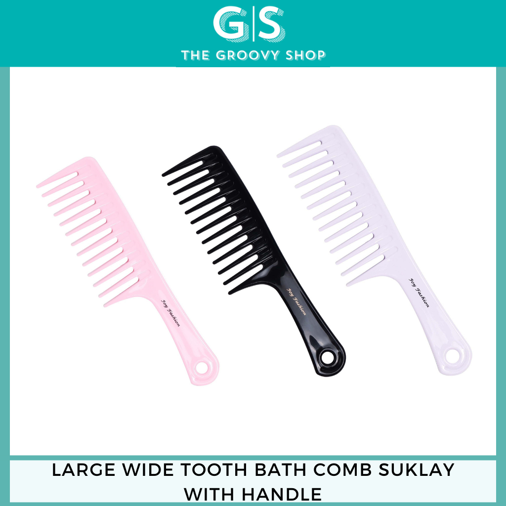 Joy Fashion Large Wide Tooth Bath Comb Suklay With Handle | Shopee ...