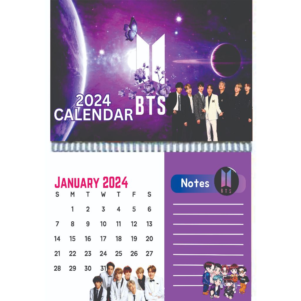 BTS,SB19 Calendar desk calendar table calendar 2024 | Shopee Philippines