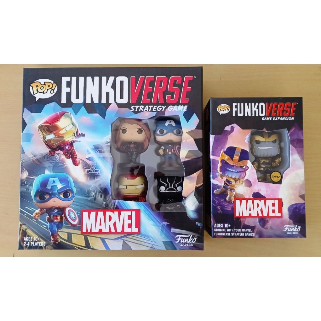 Funko Pop! Funkoverse Marvel 100 4-Pack Strategy Game with Thanos Game ...