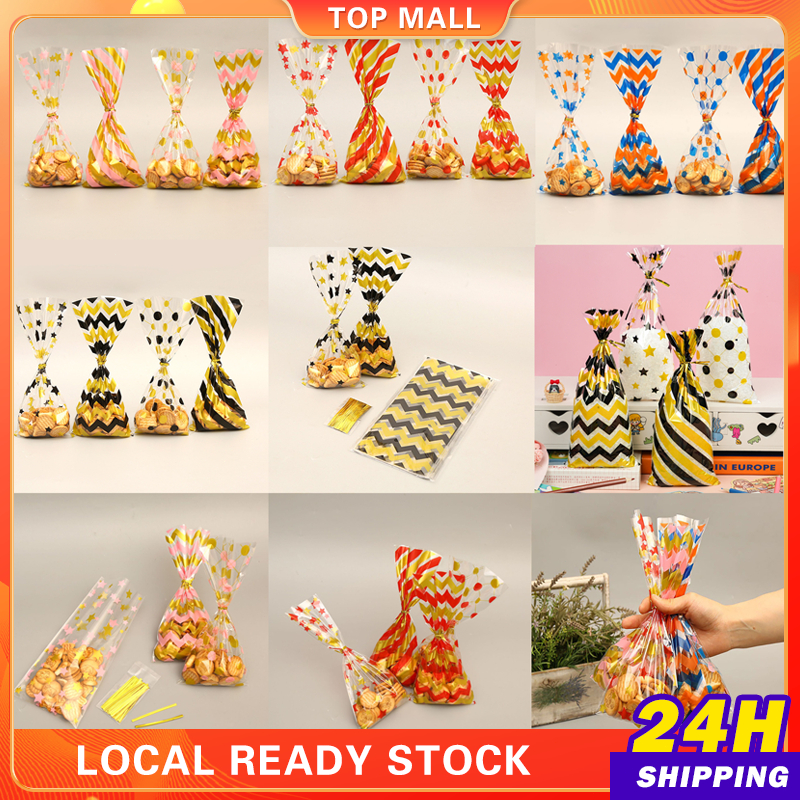 50Pcs Cookies Packaging With Twist Ties Food Packaging Christmas ...
